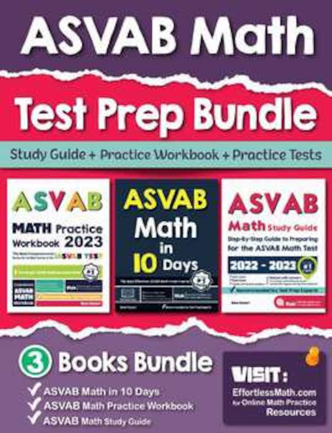 ASVAB Math Test Prep Bundle: Study Guide + Practice Workbook + Practice ...