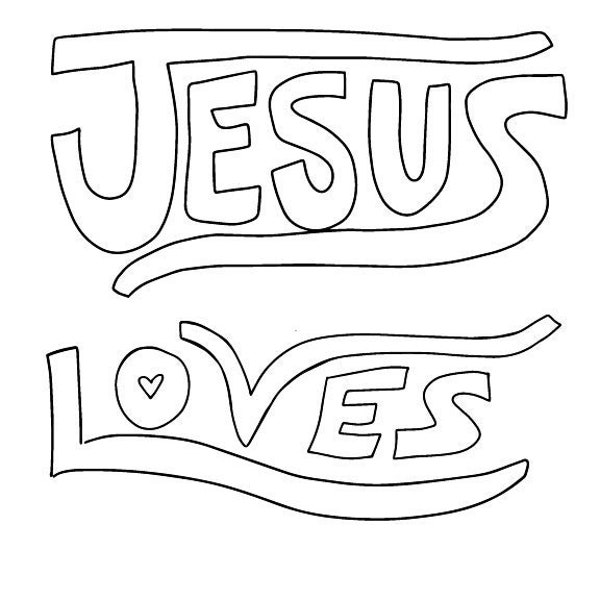 Jesus Loves Children Coloring Page - Etsy