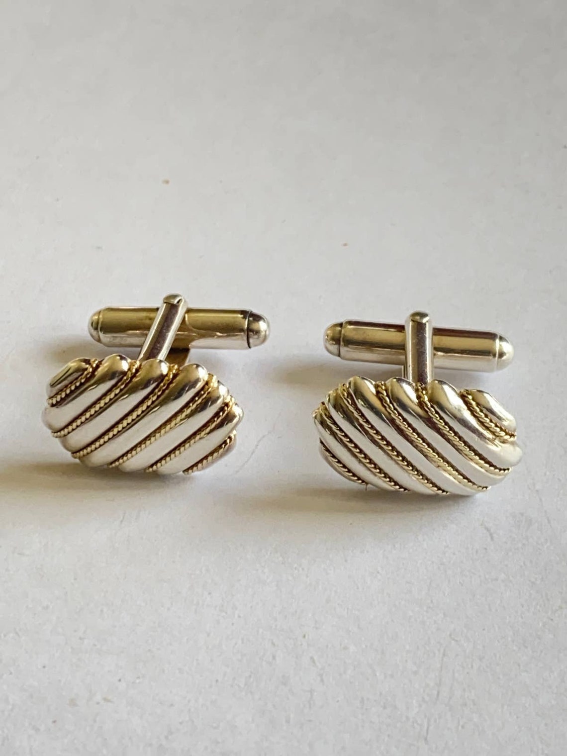 Tiffany & Co Sliver/ 18K Gold Clifflinks - Etsy