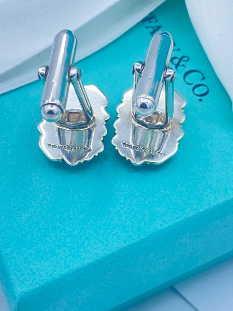 Tiffany & Co Sliver/ 18K Gold Clifflinks - Etsy