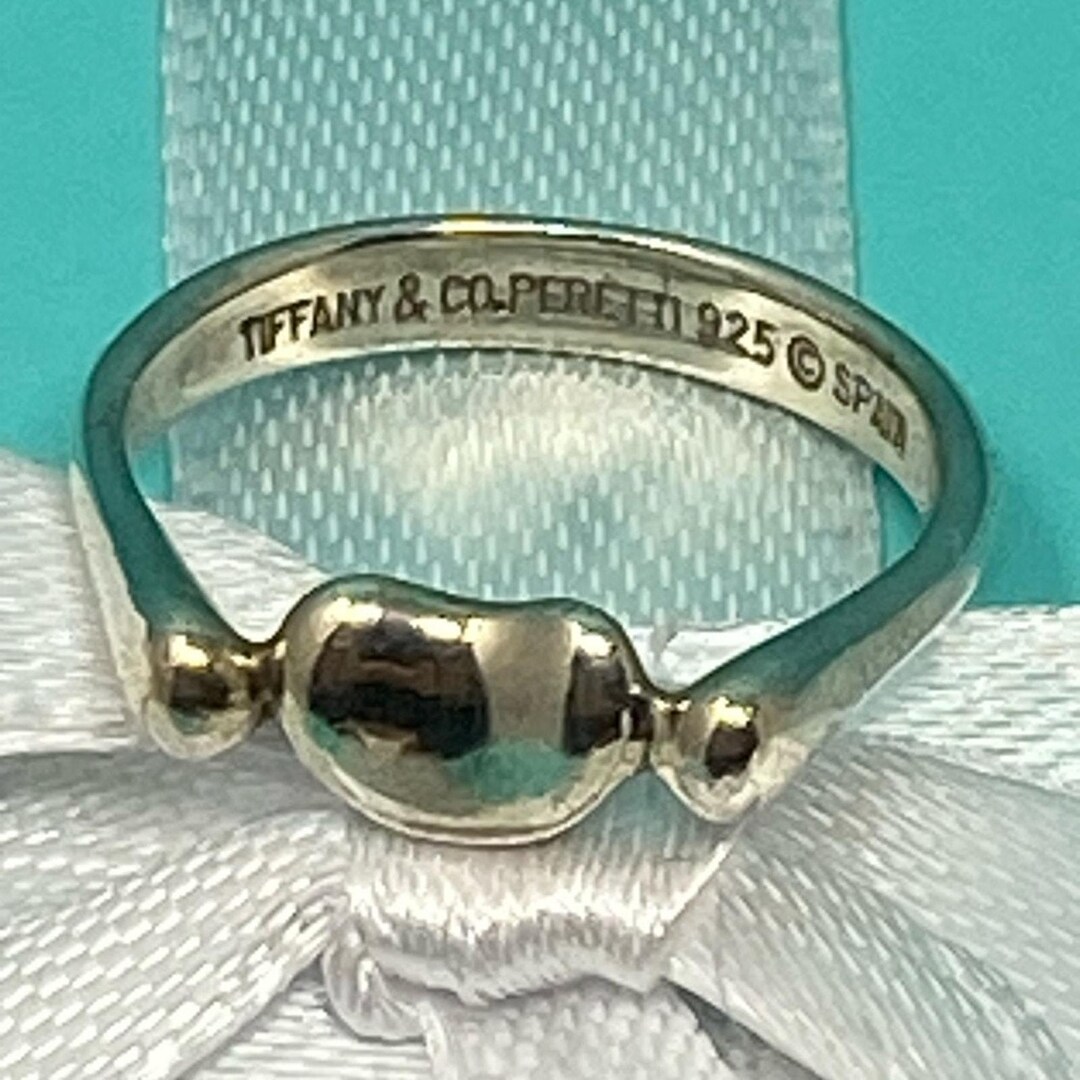 Tiffany & Co. ELSA PERETTI Sterling Silver Bean Ring Size.4.5 - Etsy