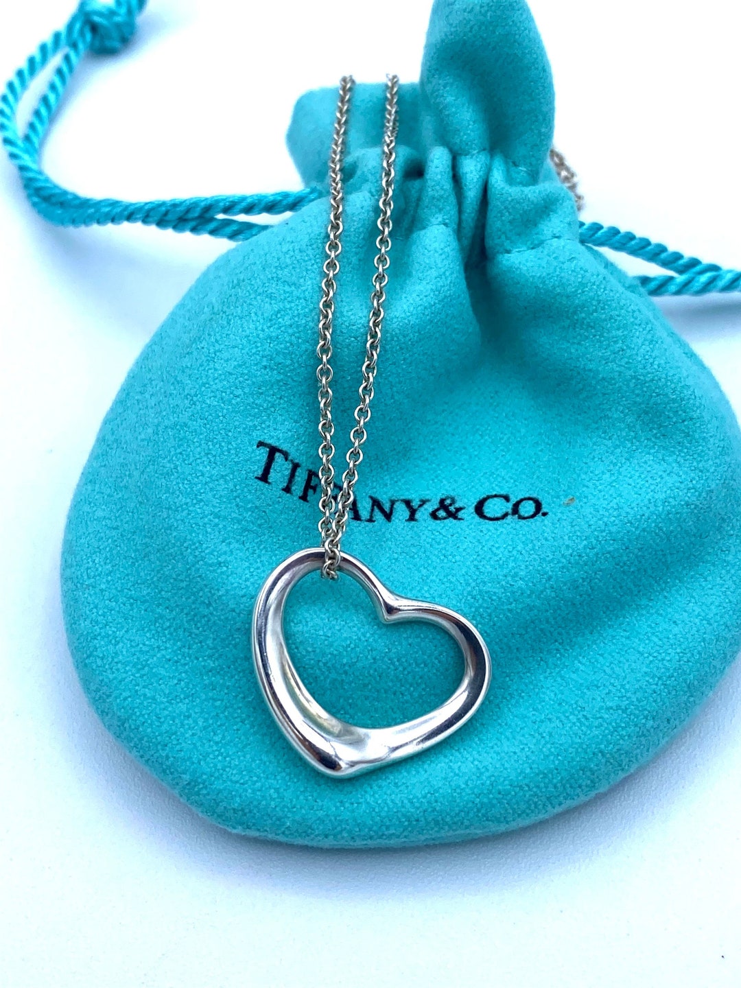 Tiffany & Co Elsa Peretti Open Heart Pendant Necklace - Etsy