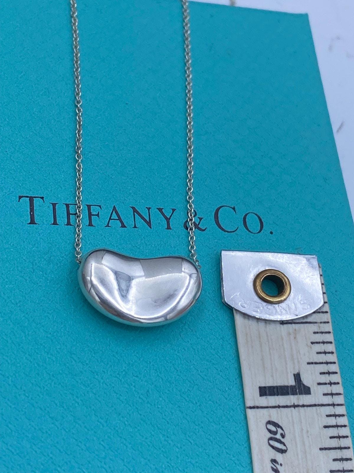 Tiffany & Co. Elsa Peretti Large Bean Pendant Necklace Sterling Silver ...