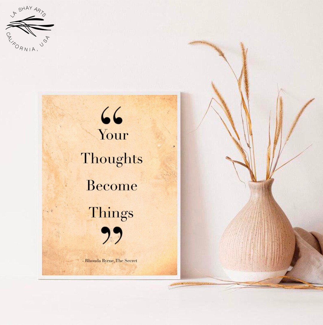 Your Thoughts Become Things Print Minimal Art Instant - Etsy