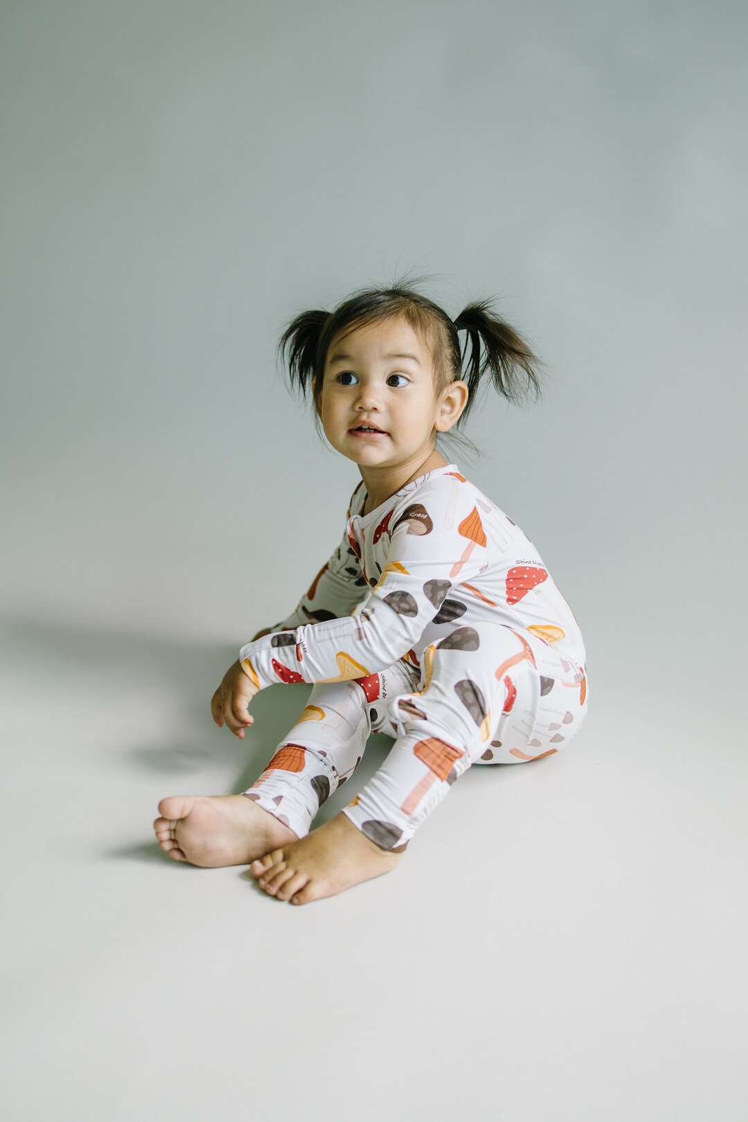 Bamboo Baby Pajamas: Mushroom Print Zipper Footie Sleeper - Etsy