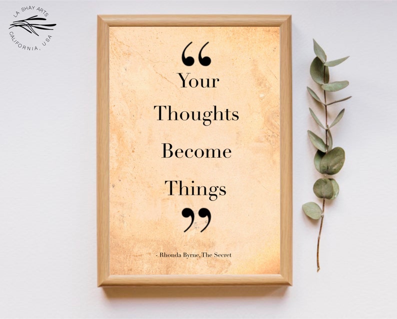 Your Thoughts Become Things Print Minimal Art Instant - Etsy