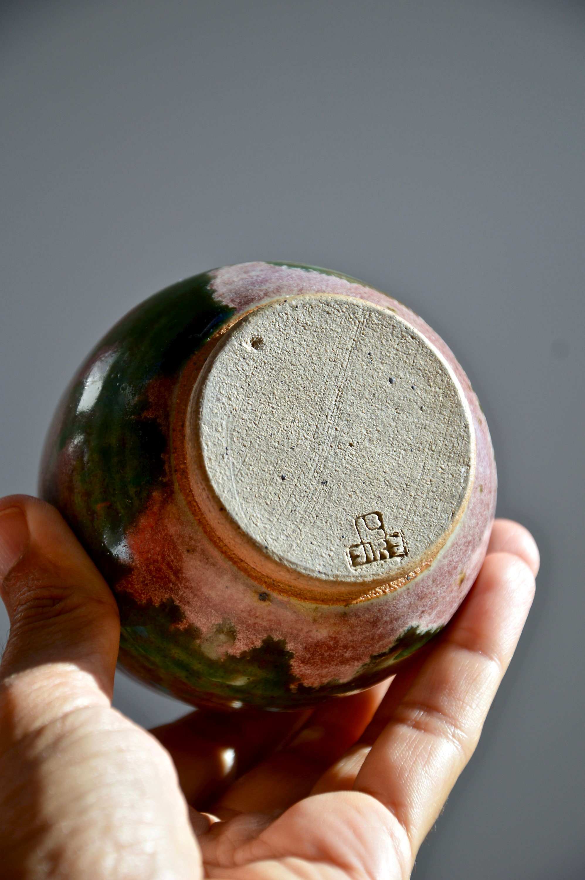 1970s Small, Signed Magenta & Green Glazed 'weed Pot' Vase. Attributed ...