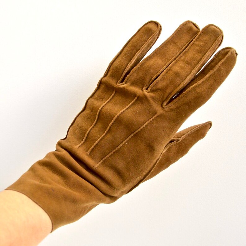 1940s Brown Suede Gauntlet Gloves. Japan. Small. - Etsy