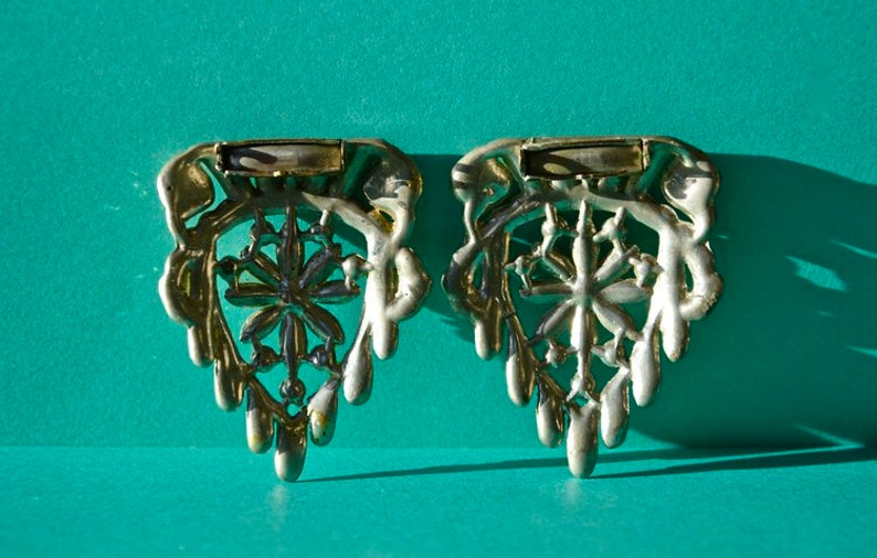 1920s/1930s Deco Rhinestone Daisy Shoe Clips - Etsy