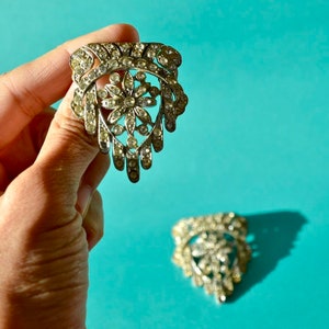 1920s/1930s deco rhinestone daisy shoe clips | Etsy