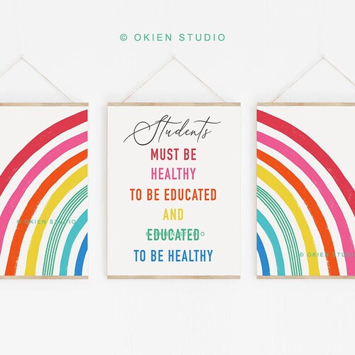 Students Must Be Healthy to Be Educated and Educated to Be - Etsy