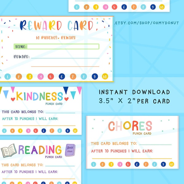 Punch Card Reward System - Etsy