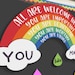 All Are Welcome Rainbow Classroom Decor: Positive Affirmations ...