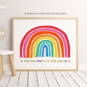 Rainbow Art Print, Rainbow Printables, Rainbow Print, Girls Bedroom ...