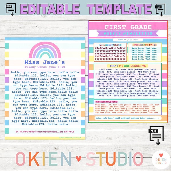 Cute Newsletter Template - Etsy