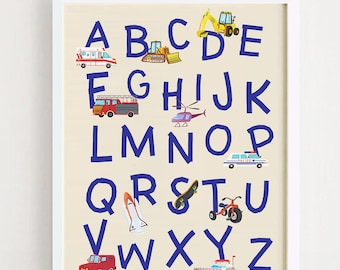 Abc Poster Vehicles - Etsy