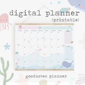 Cutest Planner, Monthly Planner, Whale Planner, Goodnotes Planner ...
