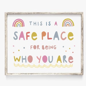 This is a Safe Space Poster, Classroom Signs Printable, Playroom Wall ...
