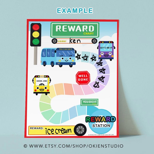 School Bus Reward Chart - Etsy