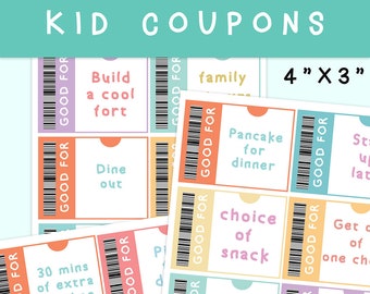 Editable Kids Coupons Printable Reward Coupons for Kids - Etsy