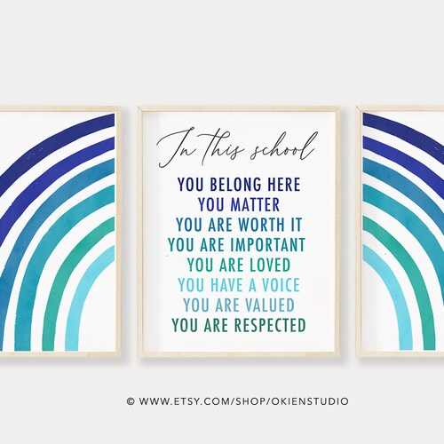 Rainbow Wall Decor in This Classroom Teacher Poster You Are | Etsy