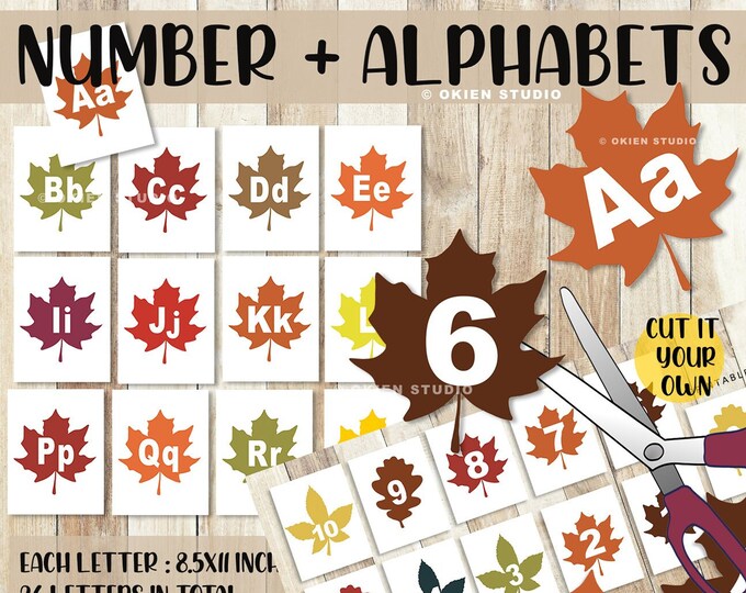 Printable Fall Leaves Alphabet Set - Etsy Canada