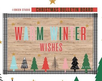 Warm Wishes Bulletin Board,christmas Fireplace Classroom Decor. - Etsy