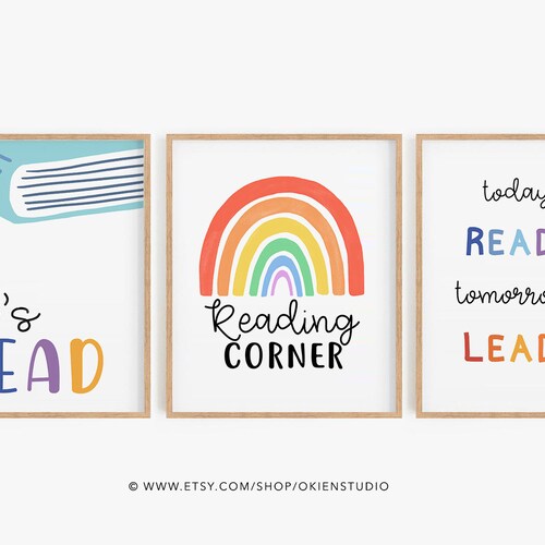 Printable Pink Boho Reading Corner Sign Rainbow Reading - Etsy Canada