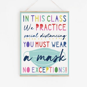 Wear a Mask Classroom Sign: Printable Mask Poster (digital Download) - Etsy