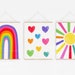 Rainbow Sunshine Poster for Kids Room, Colorful Playroom Decor, Rainbow ...