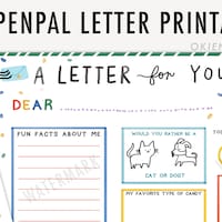 Unicorn Penpal Letter Guide Kids Children Letter Writing Girl Coloring ...