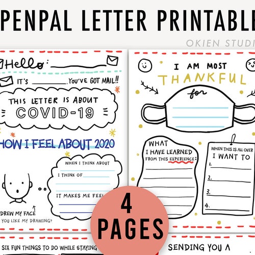 Kids Pen Pal Printable Letter Templates for Kids Letter - Etsy Australia