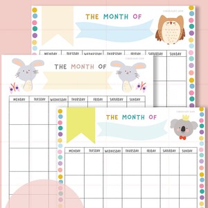 Printable Planner, Monthly Calendar, Animals Planner, Cute Planner for ...