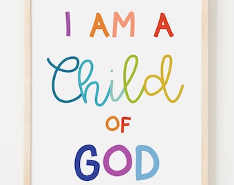 Printable 'I Am a Child of God' Bible Verse Scripture - Etsy