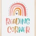 Reading Corner Sign – Pastel Rainbow Door Art Digital Download - Etsy