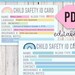 Editable Child Identification Card, PDF Editable Backpack Tag, Allergy ...