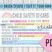 Editable Child Identification Card, PDF Editable Backpack Tag, Allergy ...