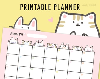 Pink Mushroom Blank Printable Calendar Letter Size - Etsy