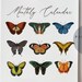Undated Butterfly Calendar, Printable Calendar, Desktop Calendar, 2025 ...