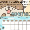 Planner Bundle Printable, Digital Planner, Daily Schedule, Cat Monthly ...