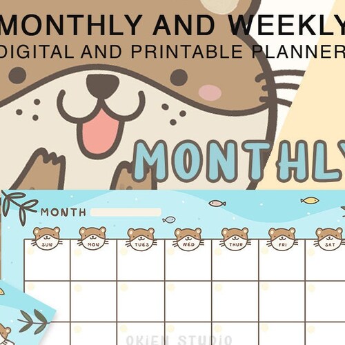 Printable A5 Planner Kit Cute Kawaii Weekly Planner Monthly - Etsy