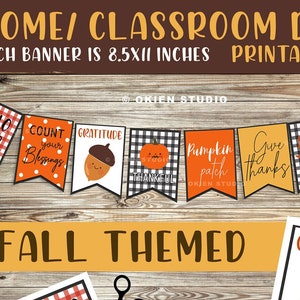 Fall Classroom Banner Printable: Thanksgiving Autumn Decor (PDF) - Etsy