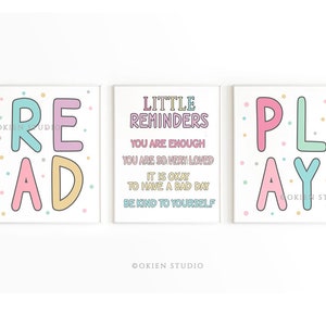 Playroom Wall Art Bundle: Read, Play, Affirmations (digital Download ...