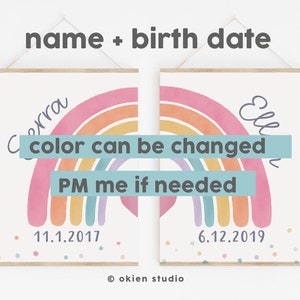Rainbow Name Sign, Twins Bedroom Sign, Sister Nursery Decor, Best ...