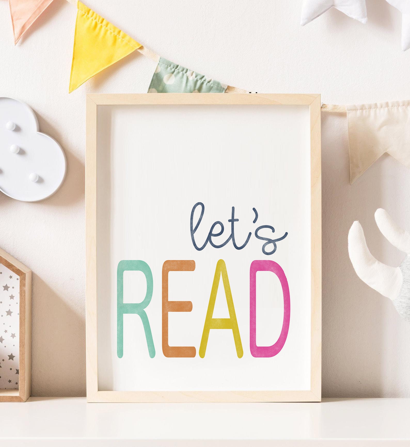 Let's Read Let's Play Set of 2 nursery wall art | Etsy