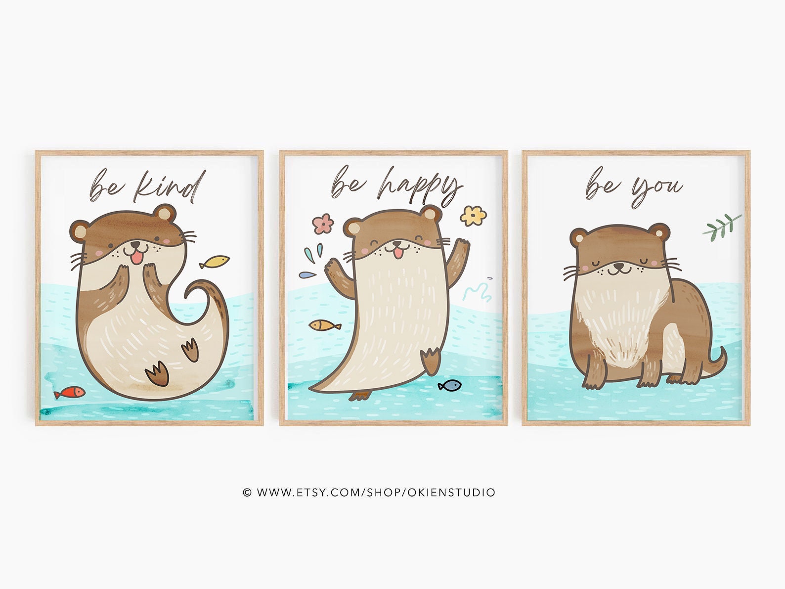 Otter Nursery, Otter Art Print, Otter Nursery Decor, Be Happy, Be You ...