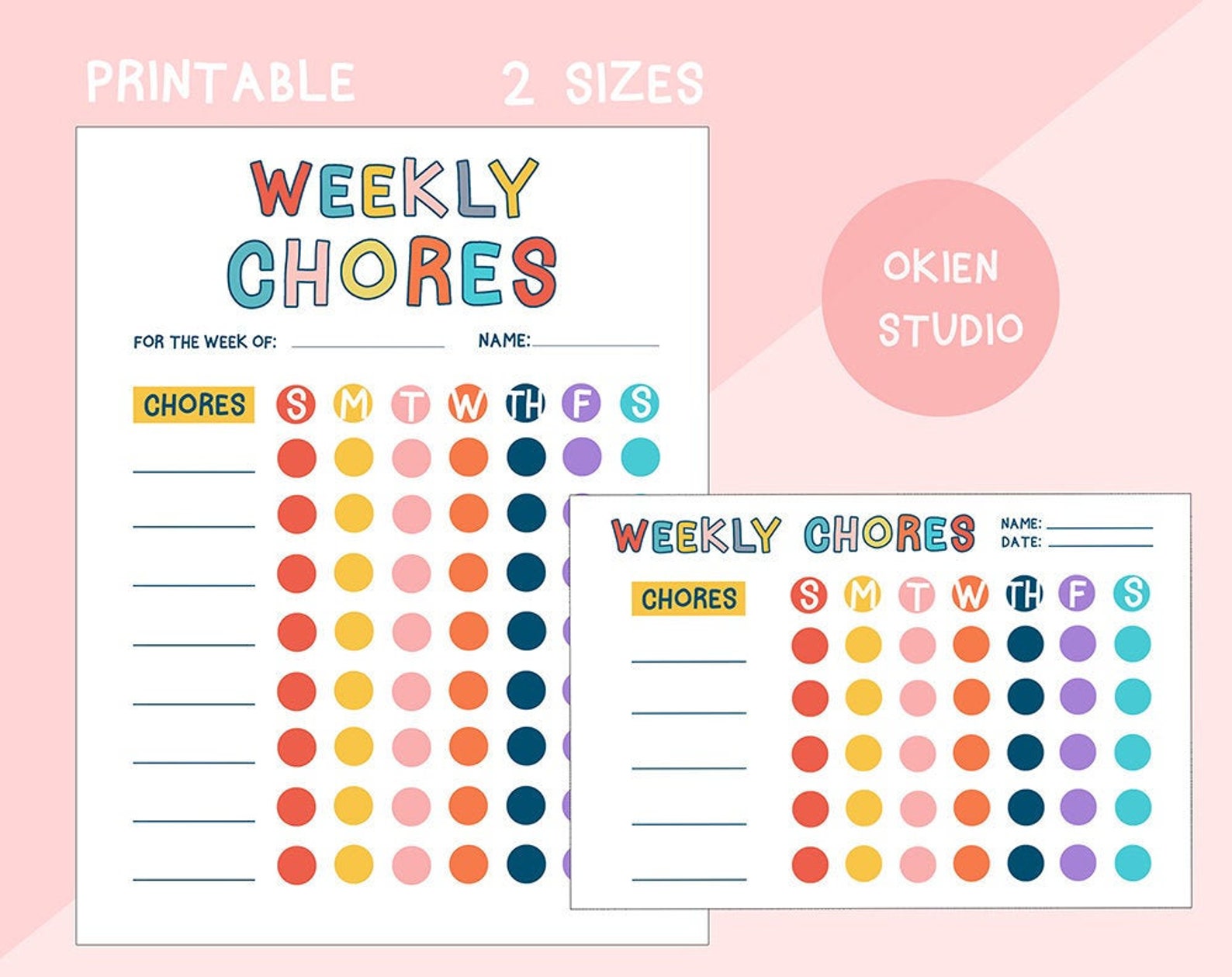 Editable Chore Chart for Kids Editable Cleaning Schedule - Etsy