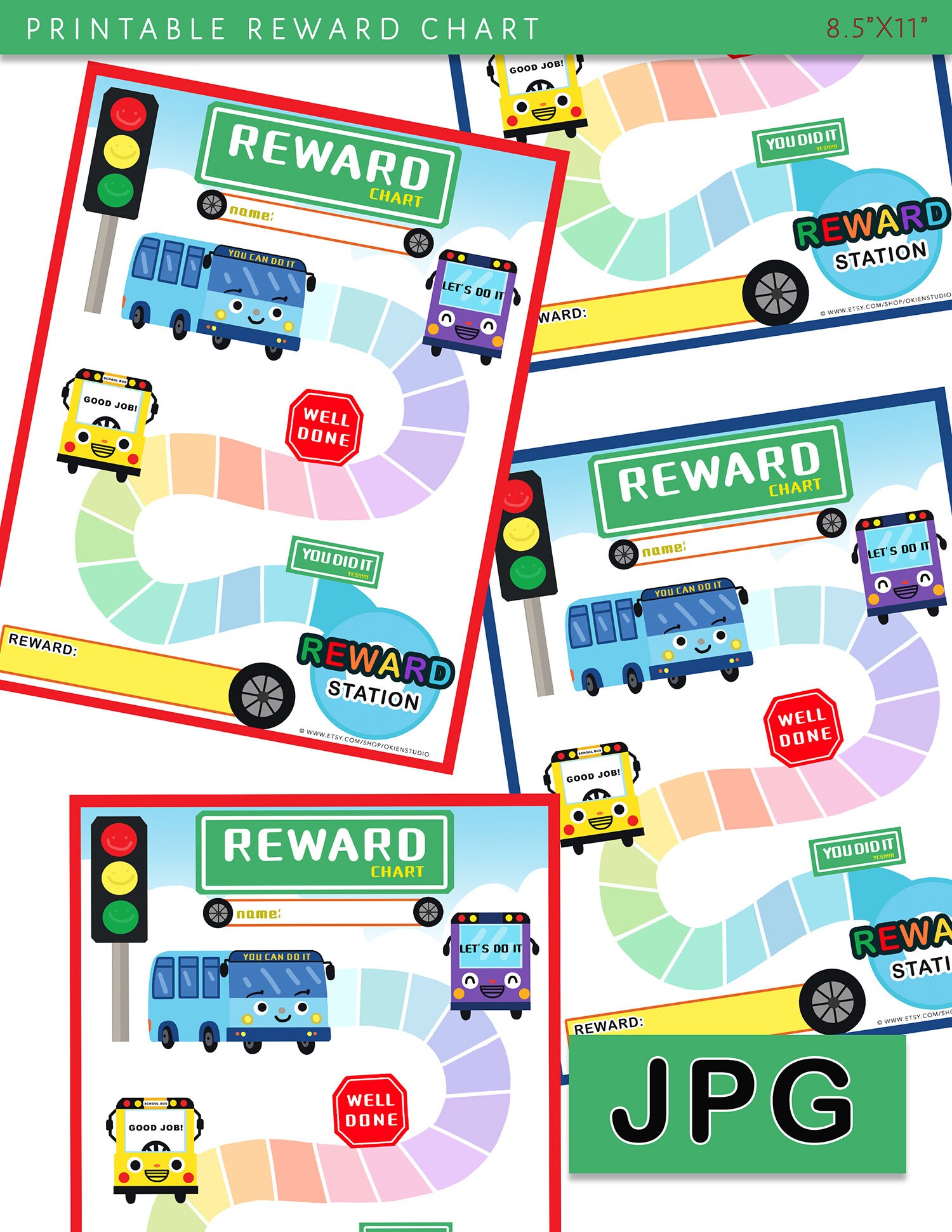 Little Bus Tayo Reward Chart: Kids Chore Printable (digital Download ...