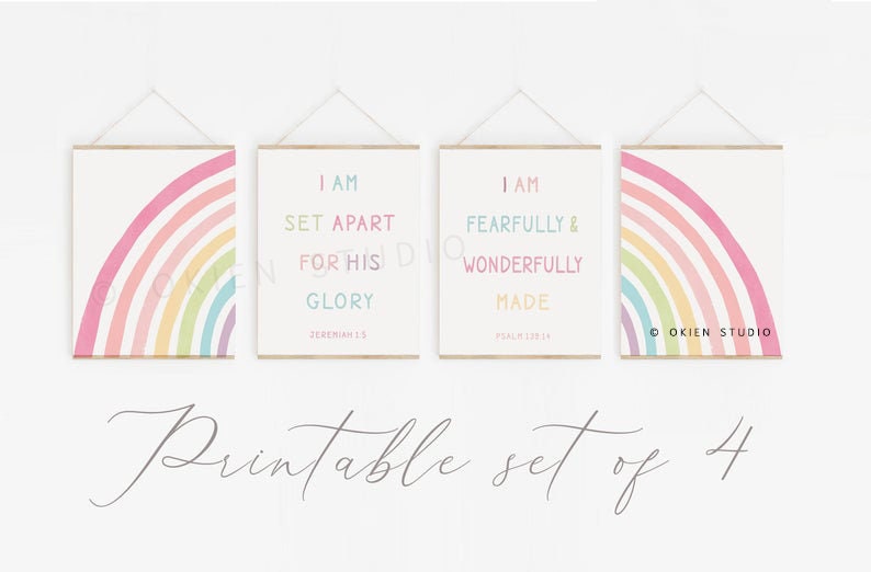 Nursery Bible Verse Wall Art Boho Christian Art Scripture - Etsy UK