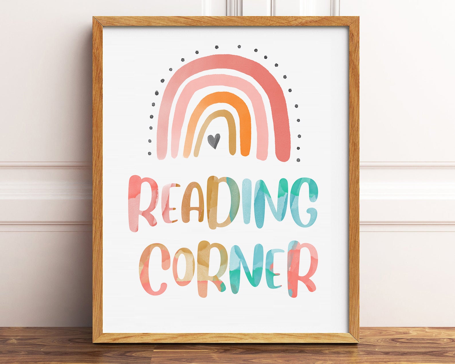 Printable Pink Boho Reading Corner Sign Rainbow Reading - Etsy Canada